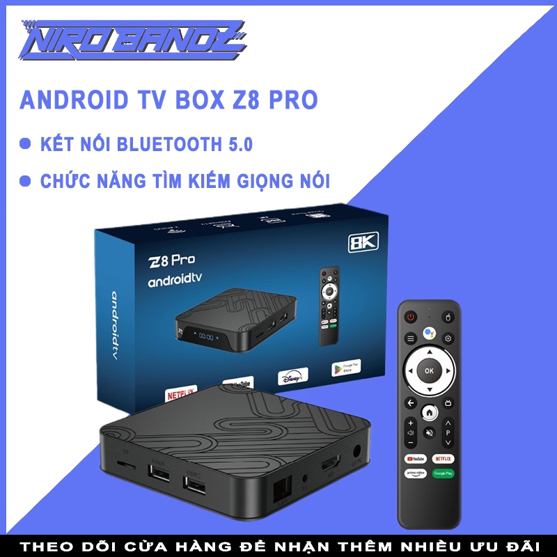 Android Tivi Box Z8 pro 2024 - Android 12 - 4G Ram và 32G bộ nhớ kèm khiển giọng nói,Kết nối ...