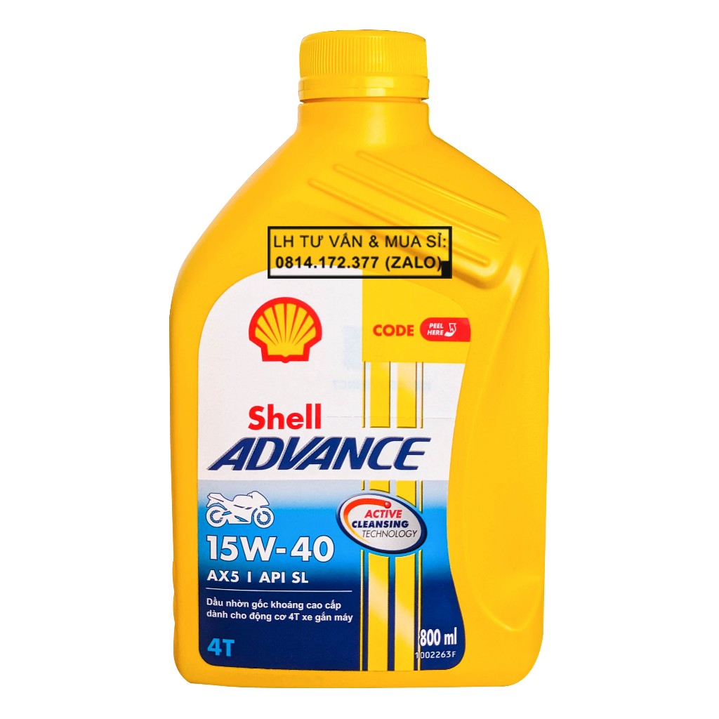 Dầu nhớt xe số SHELL ADVANCE AX5 15W40 800ml (0.8L) - Shopnhottot ...
