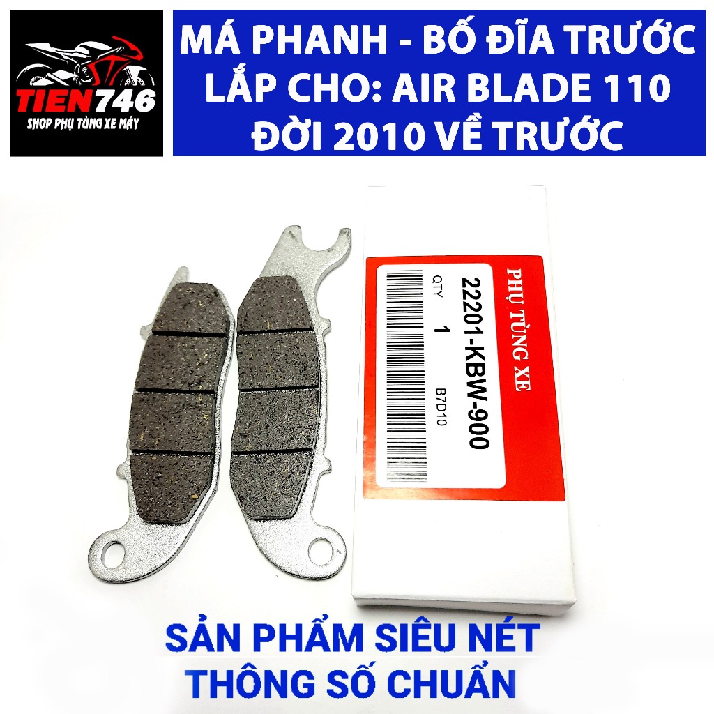 Má phanh. Bố thắng đĩa trước cho AB110, Air Blade và Click từ đời 2007 ...
