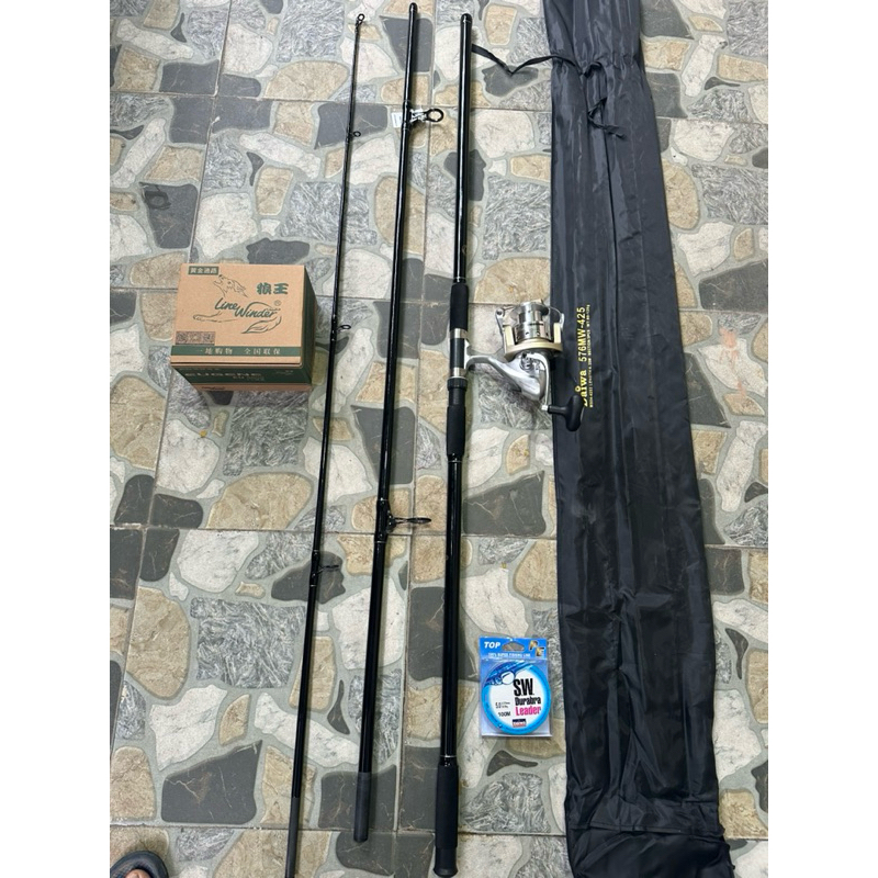 Cần combo, cần lục và lace 3 khúc DAIWA 576MW Về 4.25m và máy EU 5000 Ngọn 5ly Độ cứng BX Tải ...