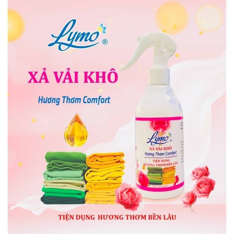 XỊT XẢ VẢI KHÔ CAO CẤP LYMO CHAI LỚN [ 300ML ] HƯƠNG THƠM COMFORT ...