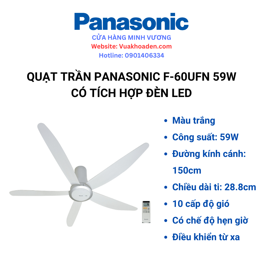 Quạt trần Panasonic F-60UFN 59W | Shopee Việt Nam