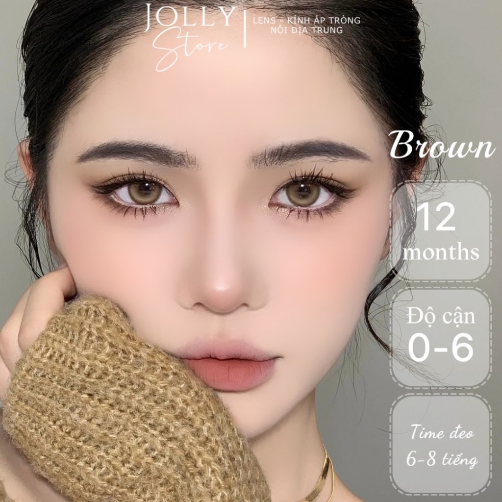 Lens cận 746 BROWN 14.5mm Kính Áp Tròng JOLLY EYES | Shopee Việt Nam