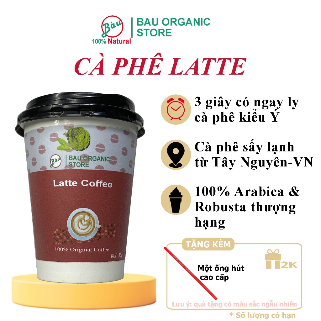 Cà phê Ly Latte tự pha uống liền-BauOrganicStore | Shopee Việt Nam