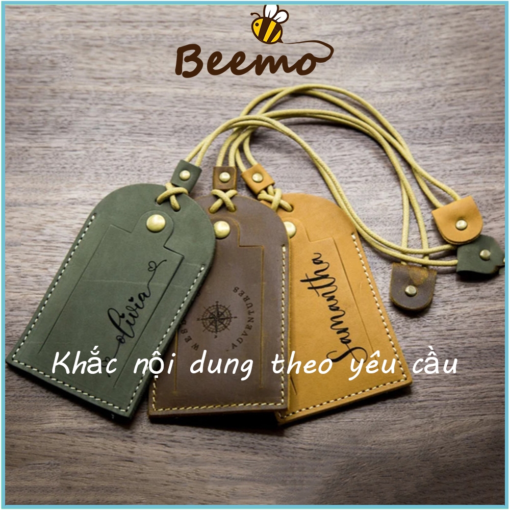 Thẻ Tag Da PU Khắc Theo Yêu Cầu, Bảng Tên Treo Vali Túi Xách, Name Card ...