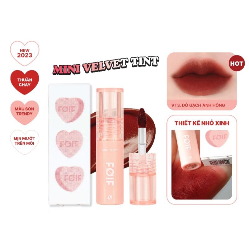 [Mini 1.5g] Son kem thuần chay Foif By Merzy màu VT3 mịn mượt Foif ...