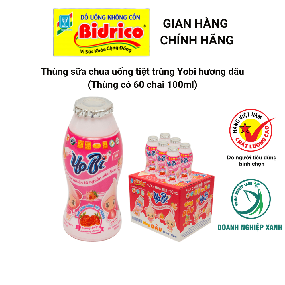 Sữa Chua Uống Tiệt Trùng Yobi Hương Dâu ( Thùng 60 chai 100ml ) - Sản ...