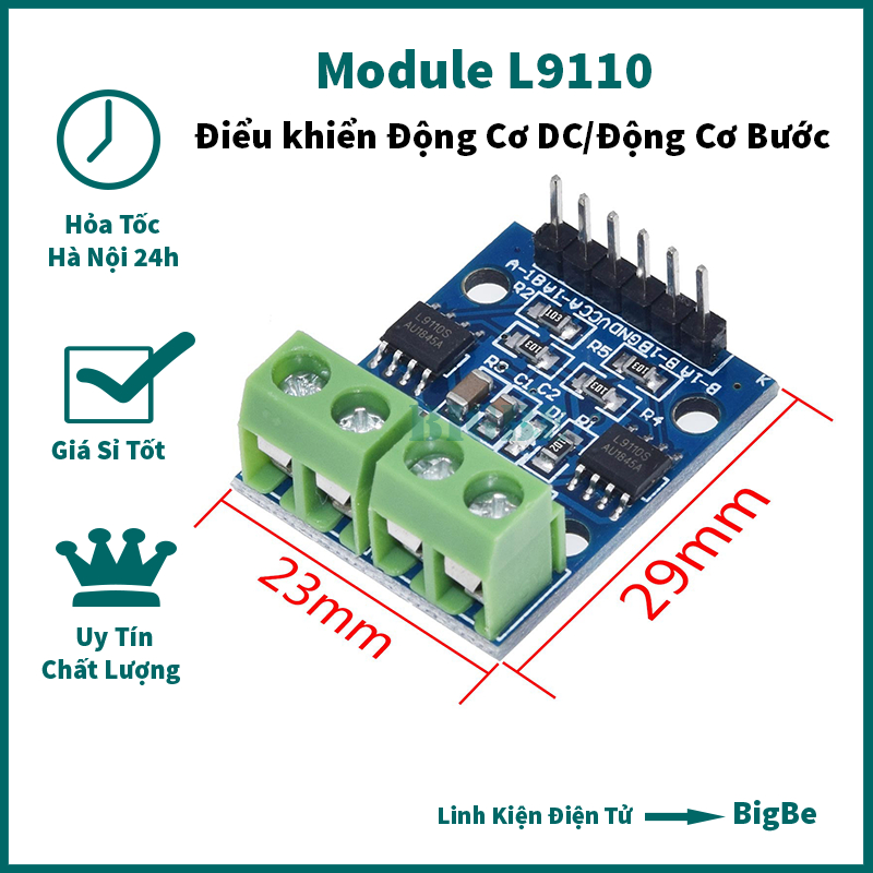 Mạch L9110 L9110S điều khiển động cơ DC/động cơ bước 2.5V-12V 0.8A | Shopee Việt Nam
