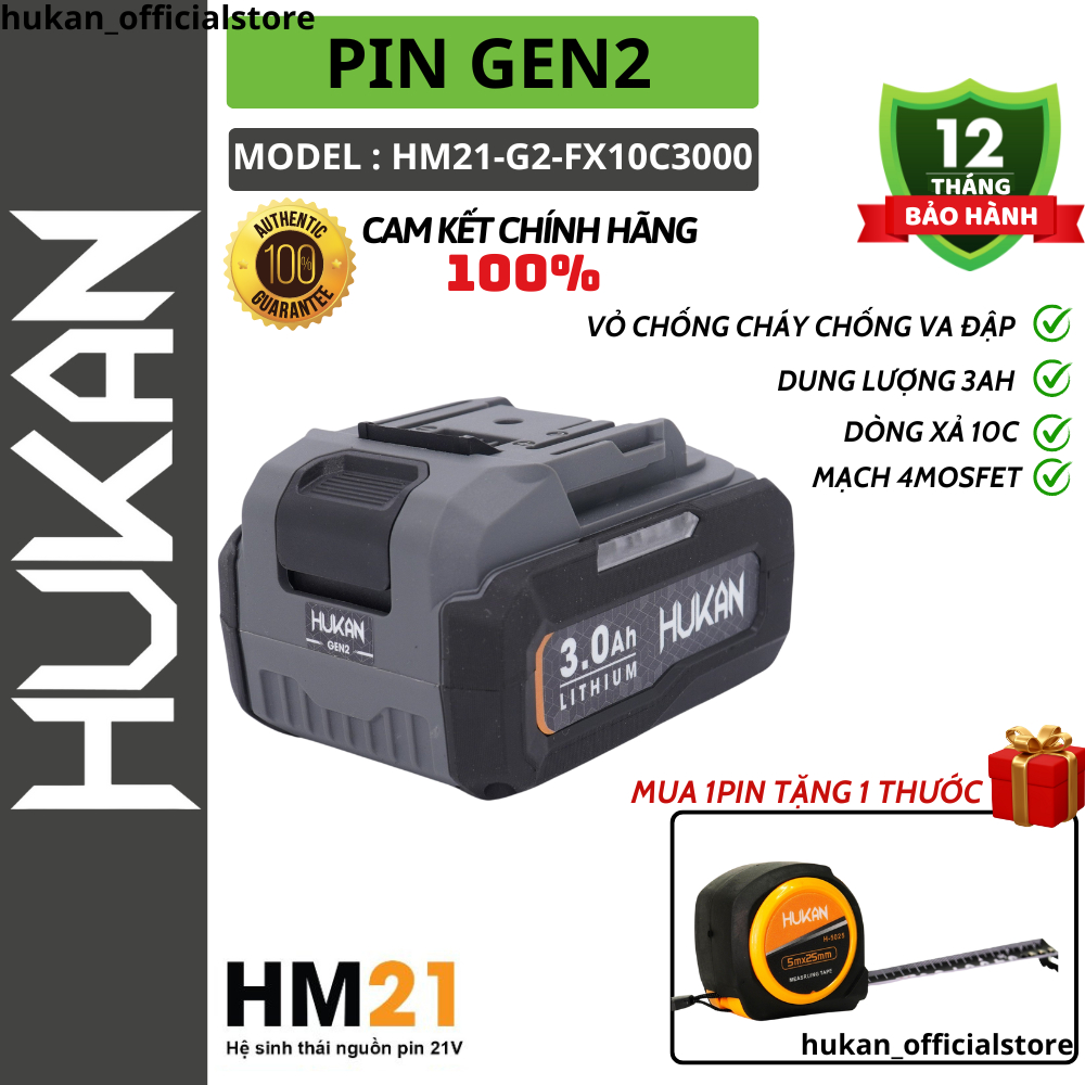 [ TẶNG THƯỚC ] Pin HUKAN FX 10 Cell HM21-G2-FX10C3000, Dòng xả 10C, Dung lượng 3Ah, PIN CAO CẤP ...