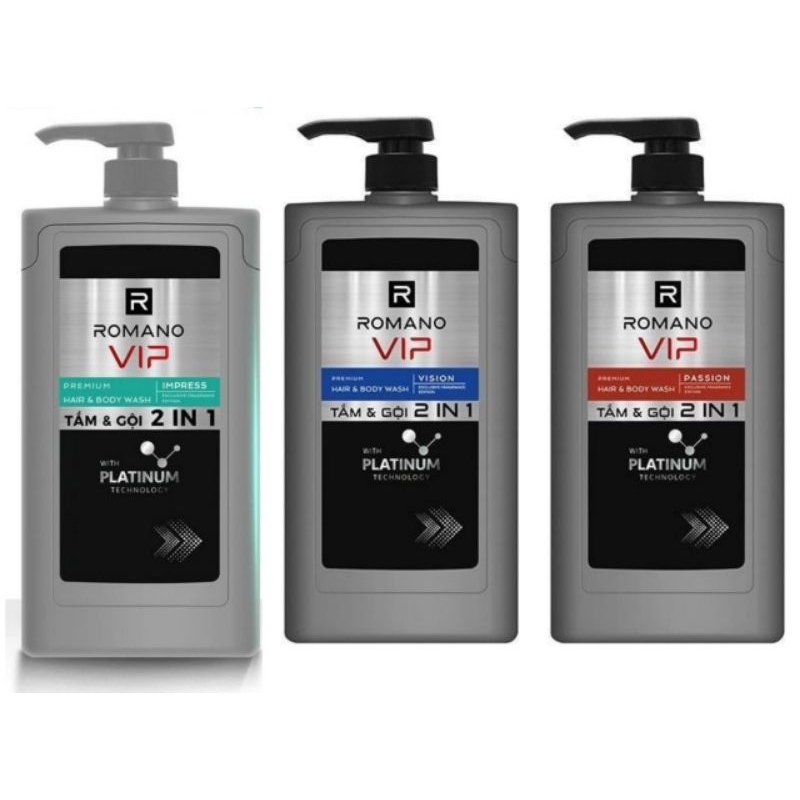 Tắm Gội 2 trong 1 Romano 2in1 VIP Passion / Vision / Impress 650g ...