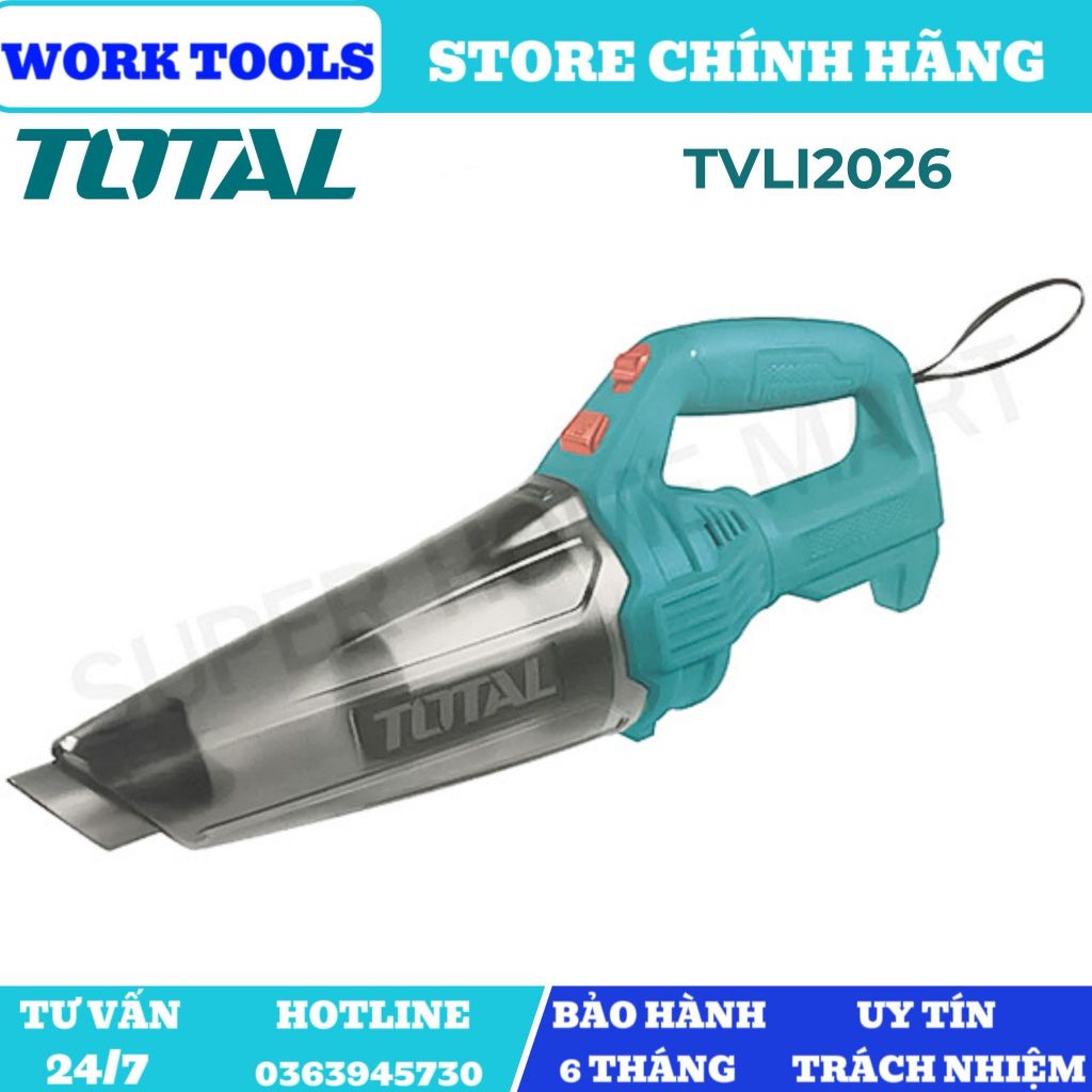 TOTAL Máy hút bụi 0.5L dùng pin 11.1V TVLI2026 | Shopee Việt Nam