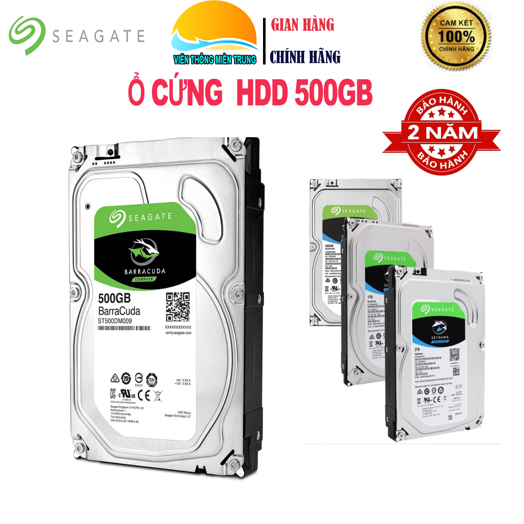 Ổ cứng HDD Seagate 500GB Chuyên dụng lắp đầu ghi Camera hoặc lắp máy tính PC-Hàng mới-Bảo hành 2 ...