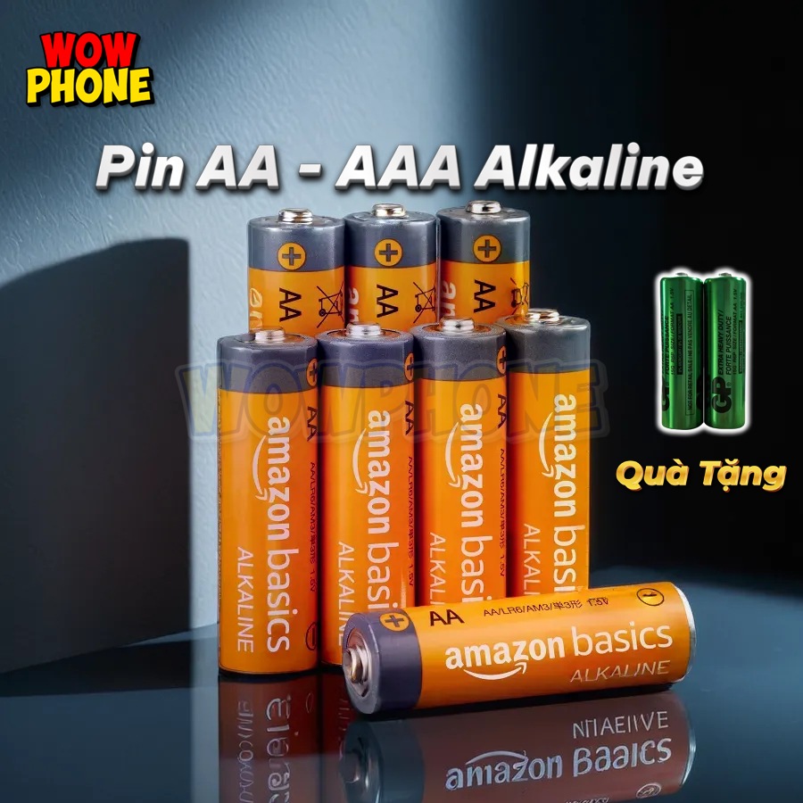 [ Tặng Pin GP ]Pin Kiềm Amazon Basics Alkaline 2A 3A Mỗi Vỉ 20 Viên ...