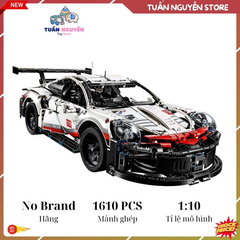 Mô hình lắp ráp siêu xe technic POSCHE 911 RSR tỉ lệ 1:10 1610 PCS bảo ...
