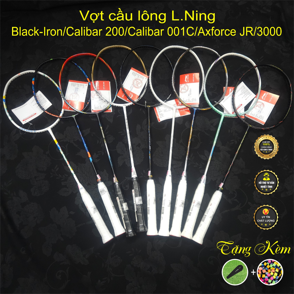 Vợt cầu lông Lining Black-Iron/Calibar 200/Calibar 001C/Axforce JR ...