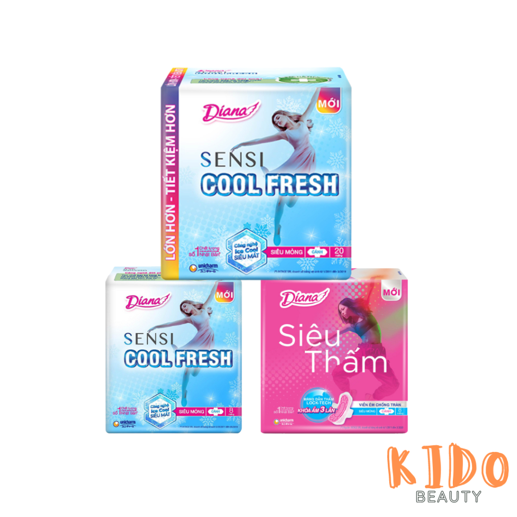 Băng vệ sinh ban ngày Diana siêu mỏng cánh Sensi Cool Fresh | Siêu Thấm ...