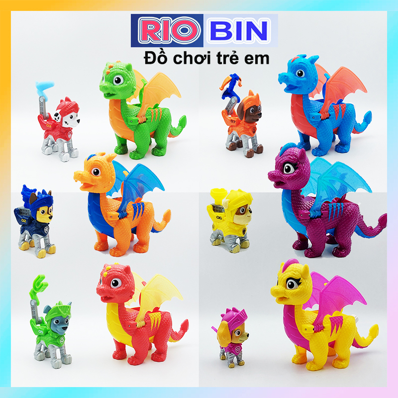 Mô hình Paw Patrol and Dragon Blizzie, Đồ chơi RIOBIN rồng chiến binh ...