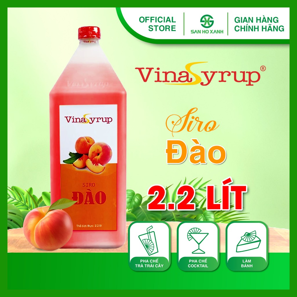 [Siro Can 2,2 Lít] VinaSyrup Đào - Syrup Pha Chế Làm Trà Trái Cây Đủ ...