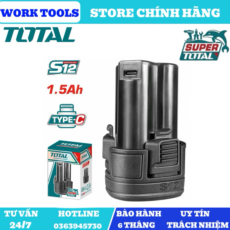 TOTAL Pin Lithium 12V 1.5Ah TBLI12153 | Shopee Việt Nam