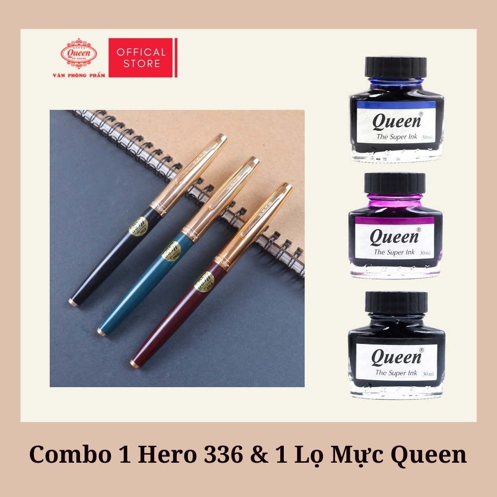 Bút Máy Hero 336 chính hãng phiên bản quốc tế nắp xi vàng | Shopee Việt Nam