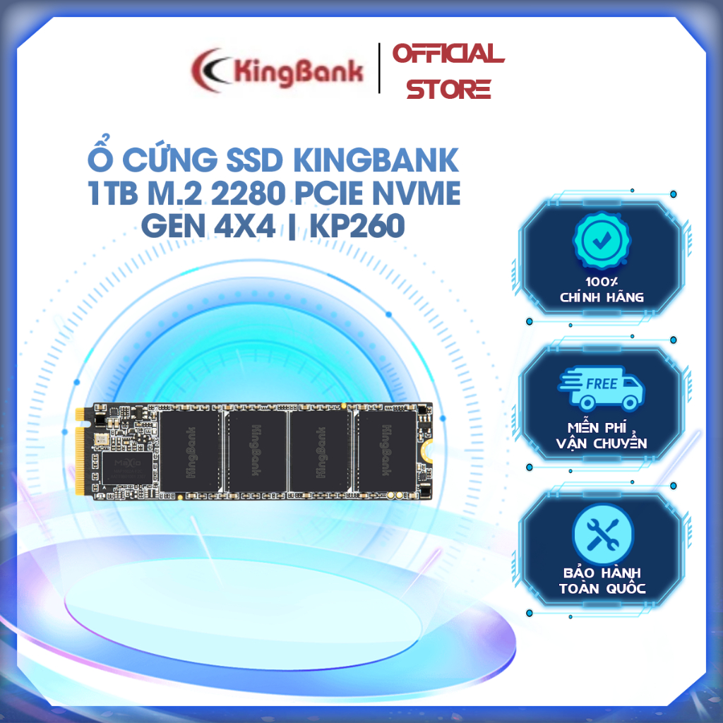Ổ CỨNG SSD KINGBANK 1TB M.2 2280 PCIE NVME GEN 4X4 | KP260 PLUS |ĐỌC 7000MB/S - GHI 6500MB/S ...