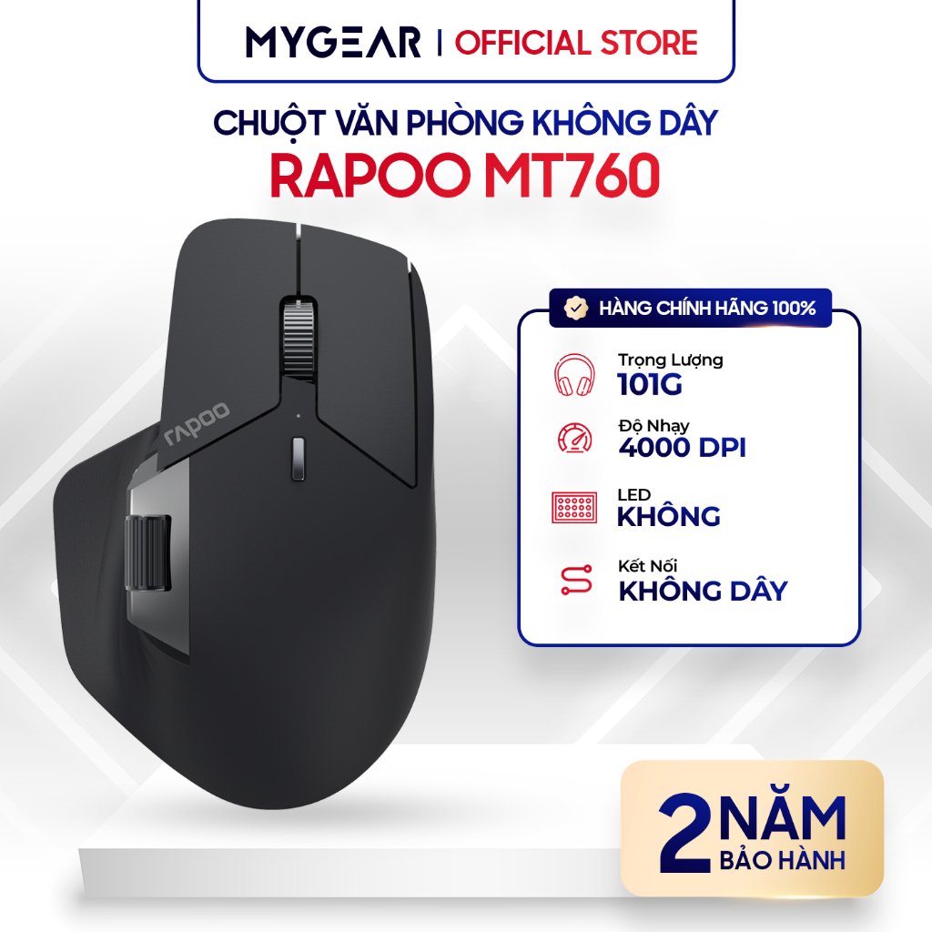 Chuột không dây Rapoo MT760 / MT760M Mini Đen / Trắng Xám / Hồng Nhạt ...