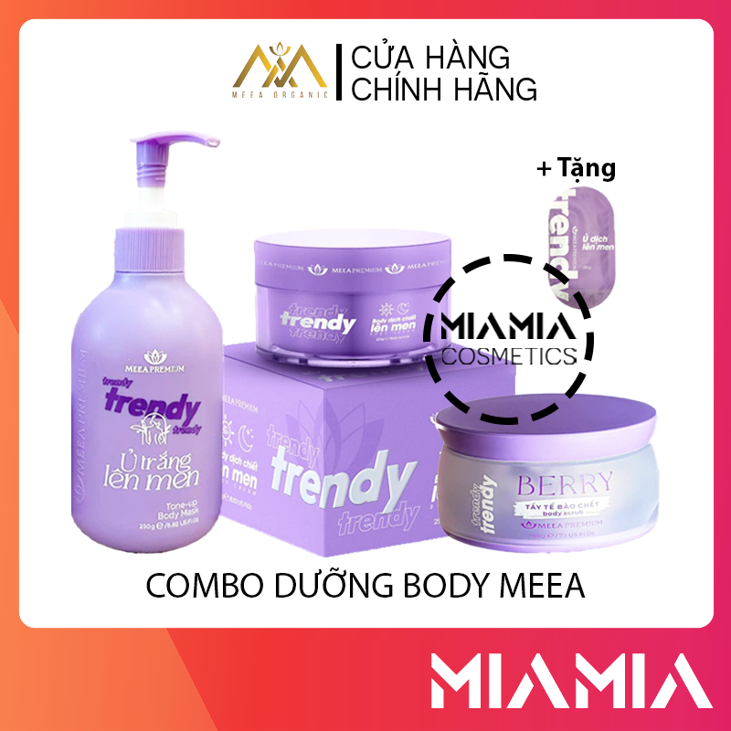 [Kèm Quà] Combo Dưỡng Da Kem Body Trendy Meea + Ủ Trắng Trendy + Tẩy Tế ...