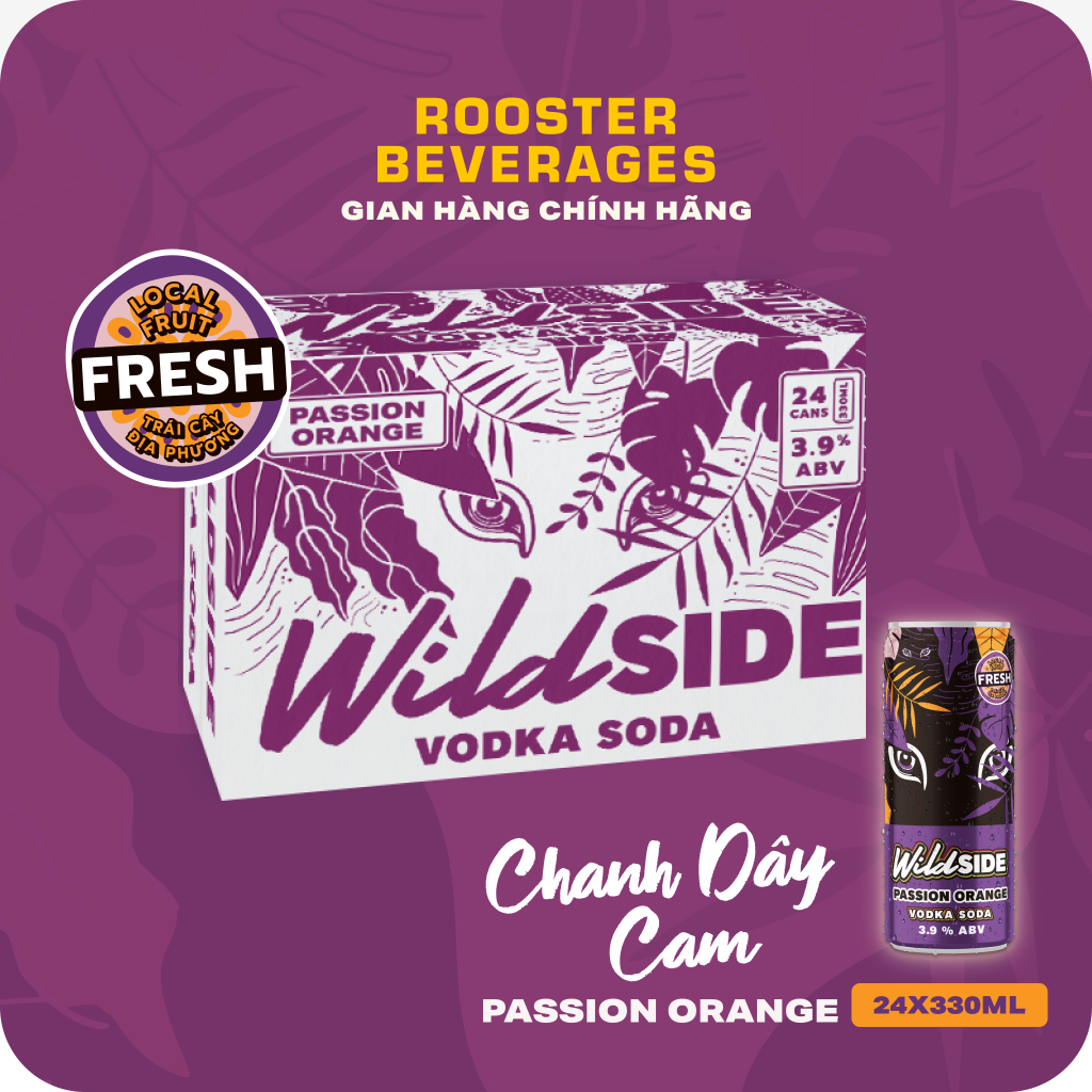 WildSide Vodka Soda Vị Chanh Dây Cam - Thùng 24 Lon (330ml) | Shopee ...