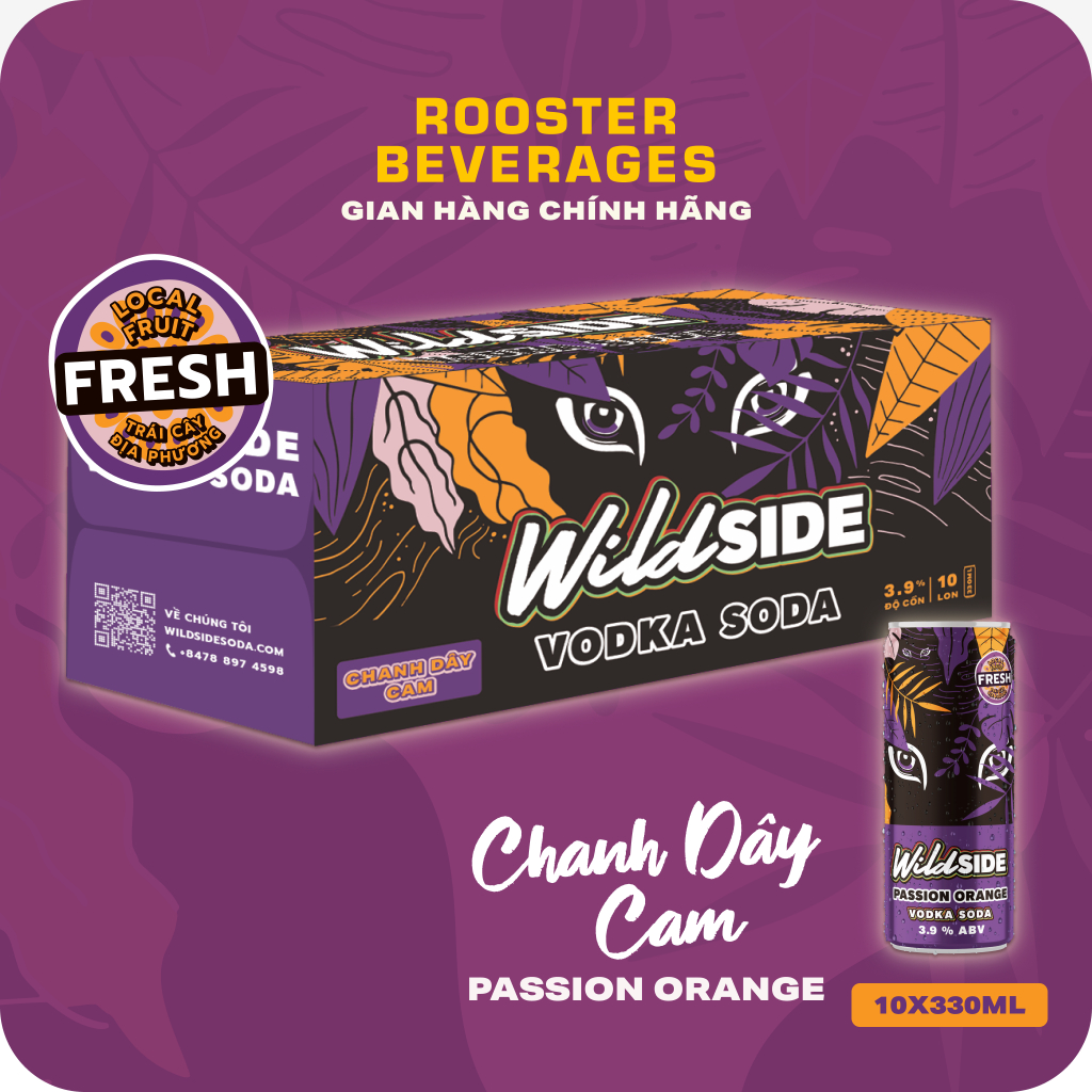 WildSide Vodka Soda Vị Chanh Dây Cam - Thùng 10 Lon (330ml) | Shopee ...