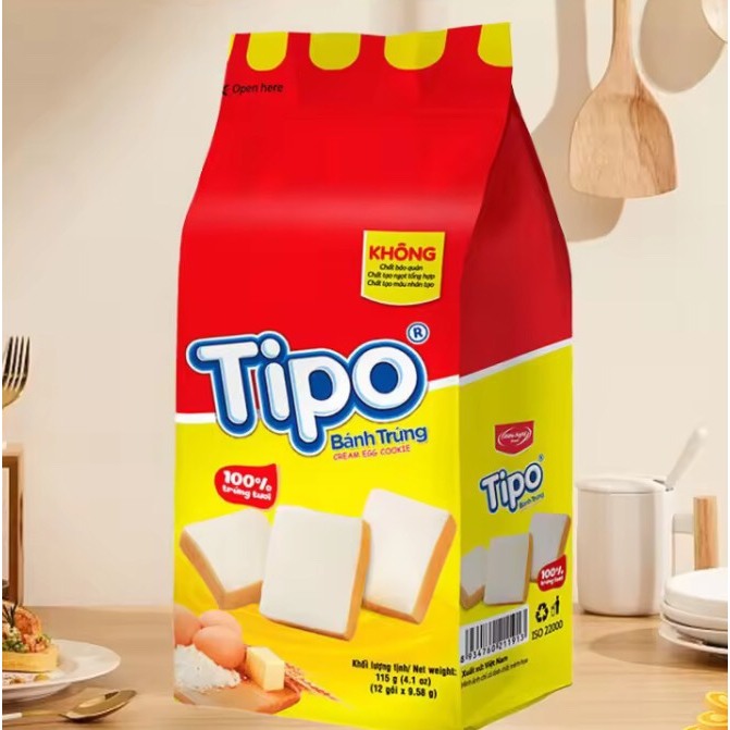 Bánh Tipo Trứng nướng giòn ngon 115g/túi (12 gói) | Shopee Việt Nam