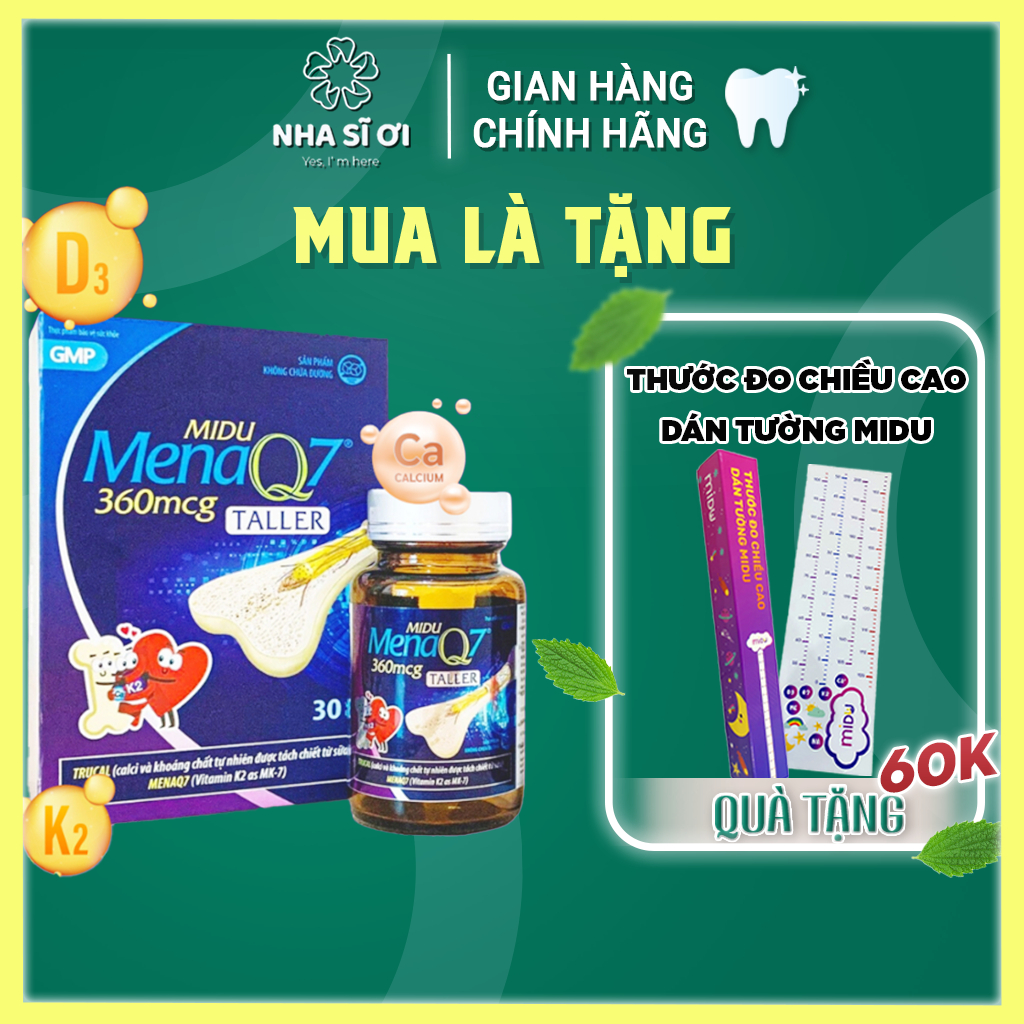 Midu MenaQ7 360mcg – Hỗ trợ chắc khỏe xương, phát triển chiều cao cho ...