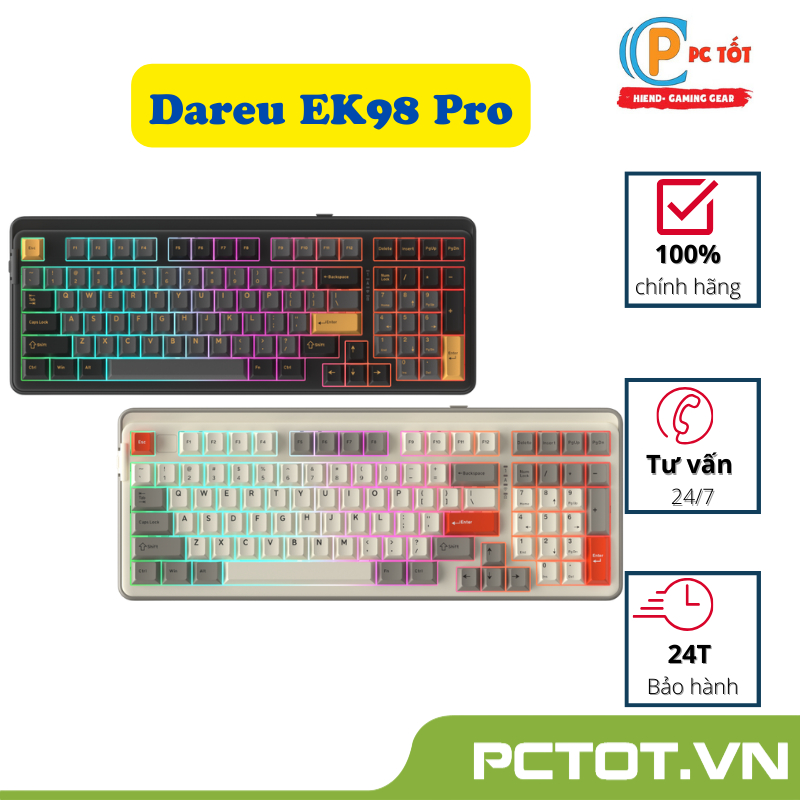 Bàn phím cơ không dây DAREU EK98 PRO (Triple Mode, Cherry PBT Double ...