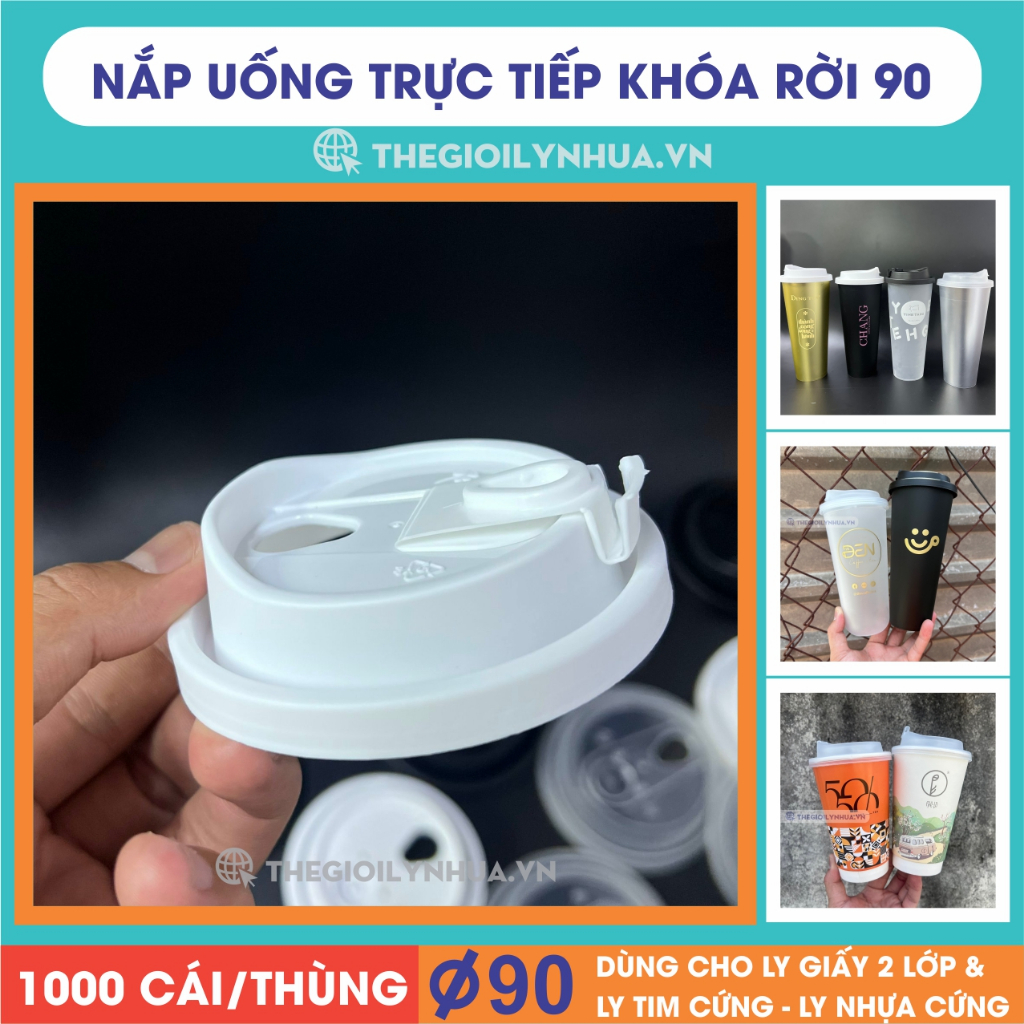 100 Nắp uống trực tiếp 90, nắp uống trực tiếp có nút khóa gắn rời dùng ...