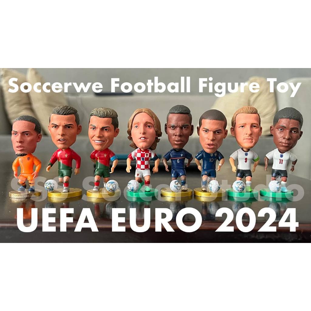 Tượng cầu thủ bóng đá 7cm Ronaldo Modric Mbappe Pogba Kane Van Dijk ...