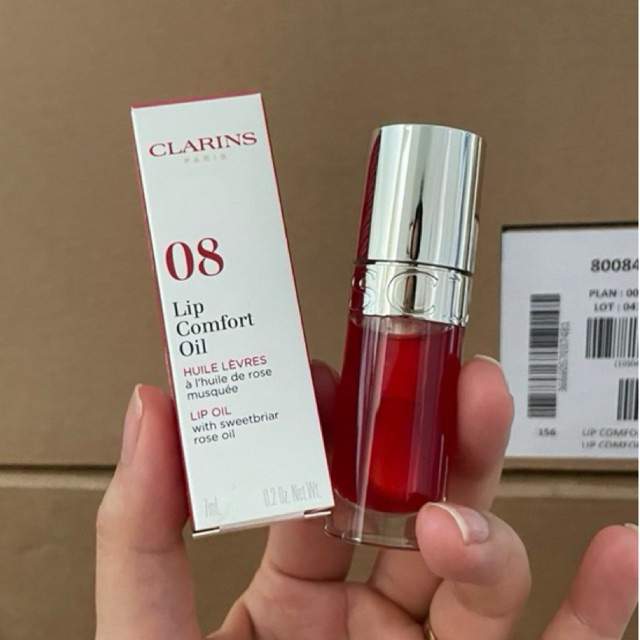 SON DƯỠNG MÔI CLARINS MÀU 08 fullsize fullbox LIP COMFORT OIL 7ml ...
