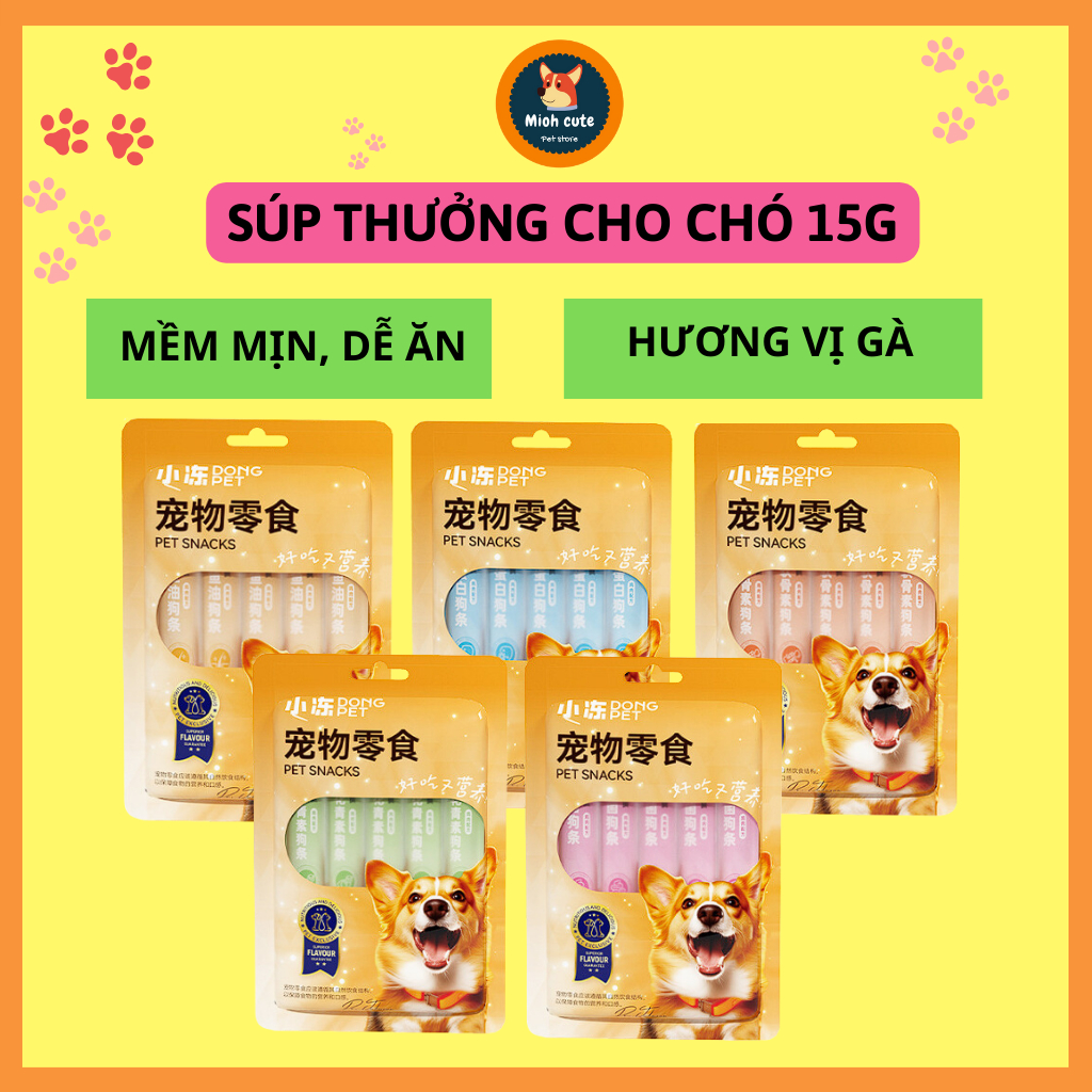 Súp thưởng cho chó Dong Pet nhiều vị Thanh 15g | Shopee Việt Nam
