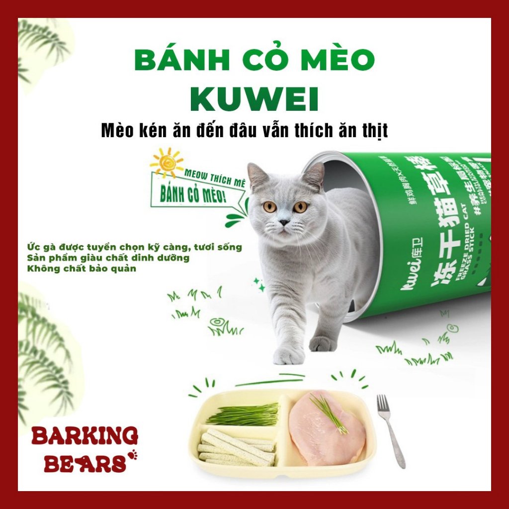Que cỏ mèo Kuwei đồ ăn nhẹ khỏe răng miệng dưỡng lông tan búi lông cho ...