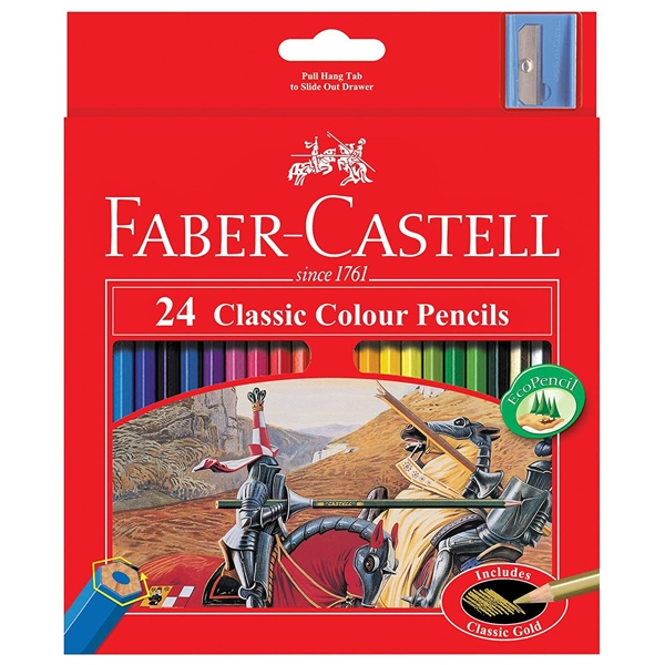 Bút Chì Màu Khô FABER CASTELL Classic Knight 115854 (24 Màu Dài ...