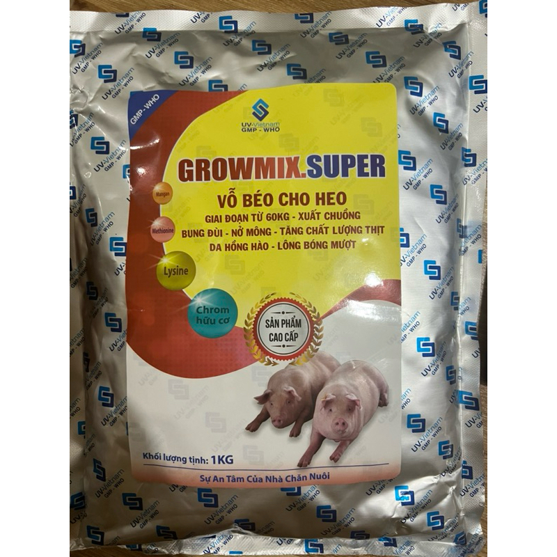 1kg Siêu vỗ béo heo Growmix super Bung đùi, nở mông, Da hồng hào nhanh ...