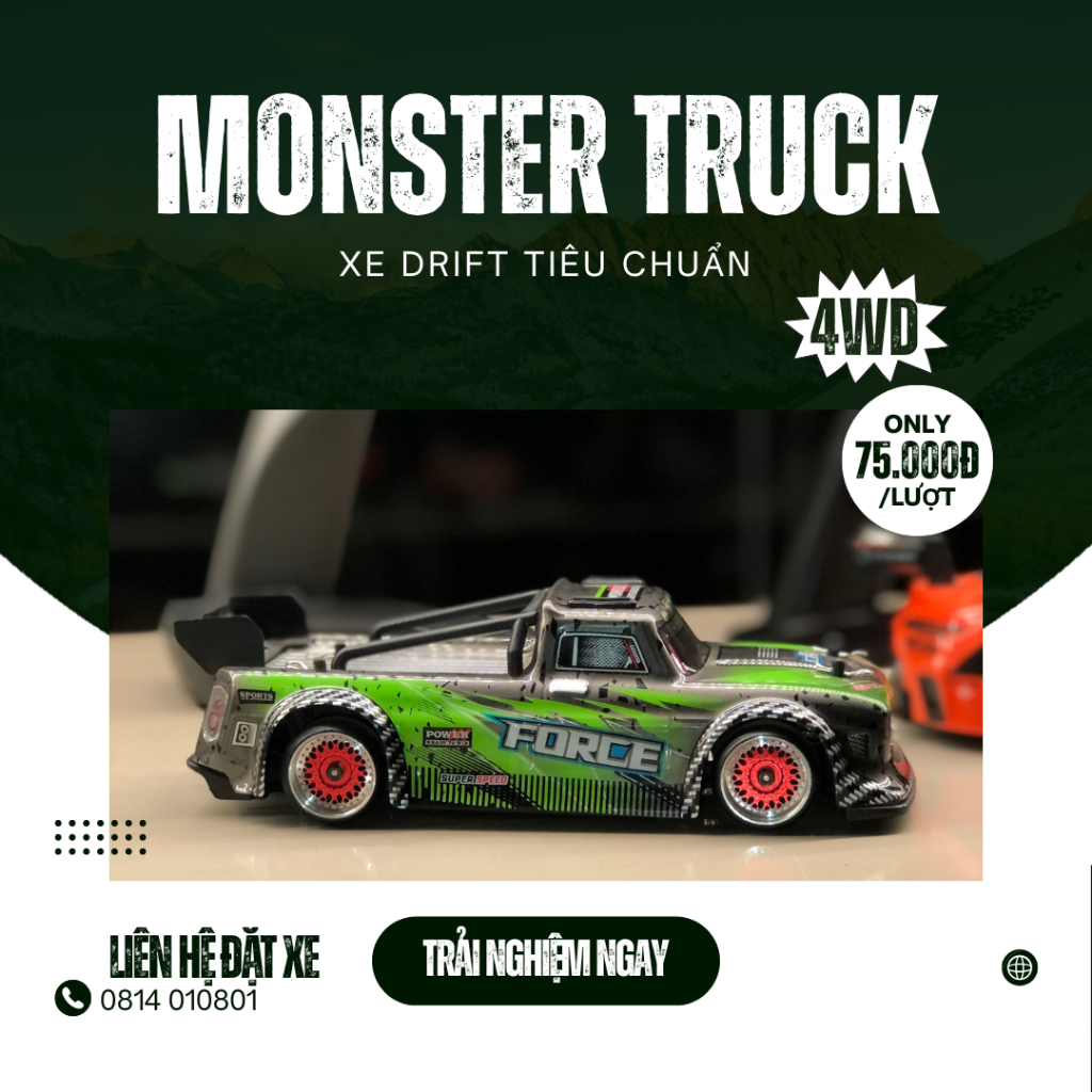 Xe Drift Chuyên Nghiệp Monster Truck AWD RC Drift Scale 1/28-BiendongRC ...
