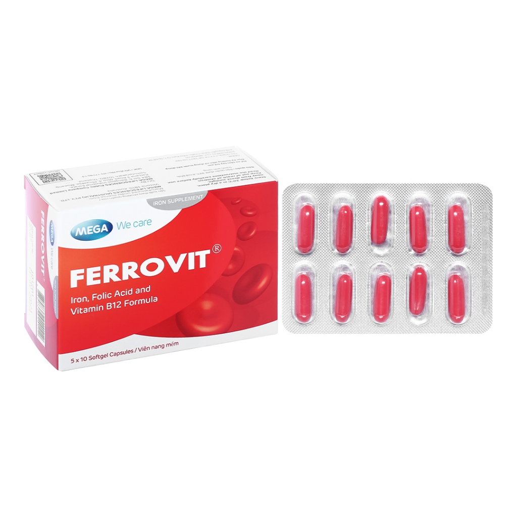 Viên uống bổ máu Ferovit Nano bổ sung Sắt hữu cơ, Acid Folic, giảm tình ...