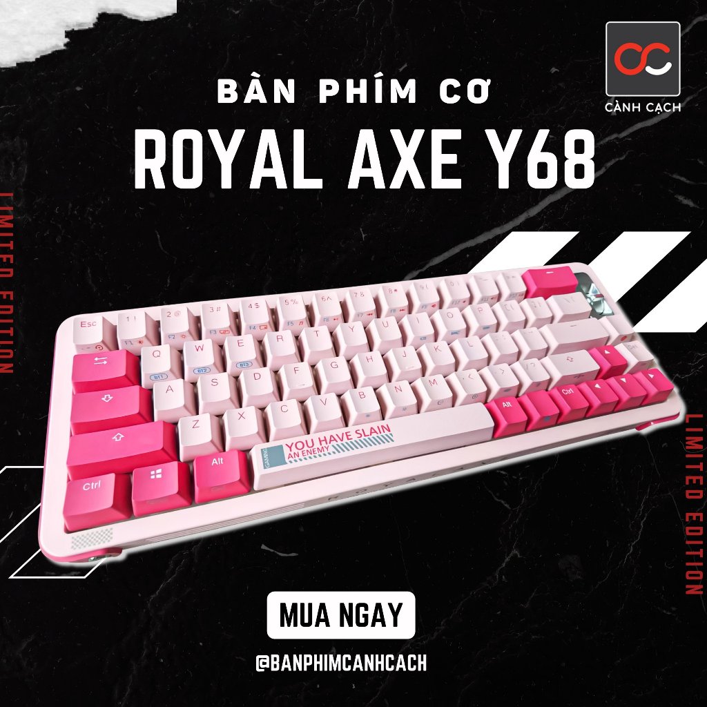 Bàn phím cơ không dây HOTSWAP Royal Axe Y68/Y87 Mạch Ngược LED RGB | Shopee Việt Nam
