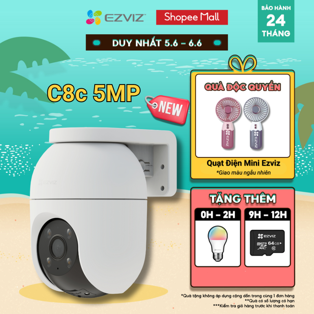Camera WI-FI Ngoài trời EZVIZ C8c 4MP (2K+) gHI HÌNH MÀU BAN ĐÊM, Đàm ...