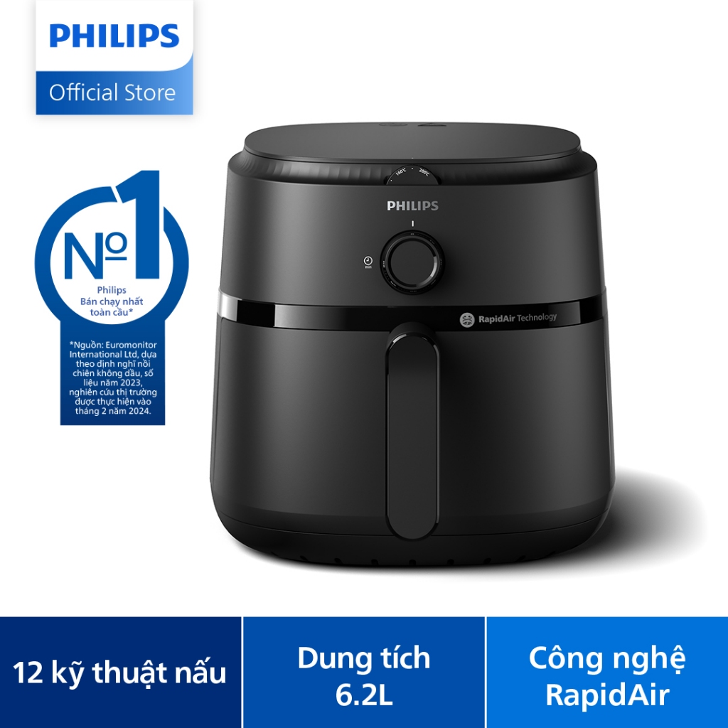 Nồi Chiên Không Dầu Philips NA130/00 6.2 lít |1700W | Nút Vặn - Hàng ...