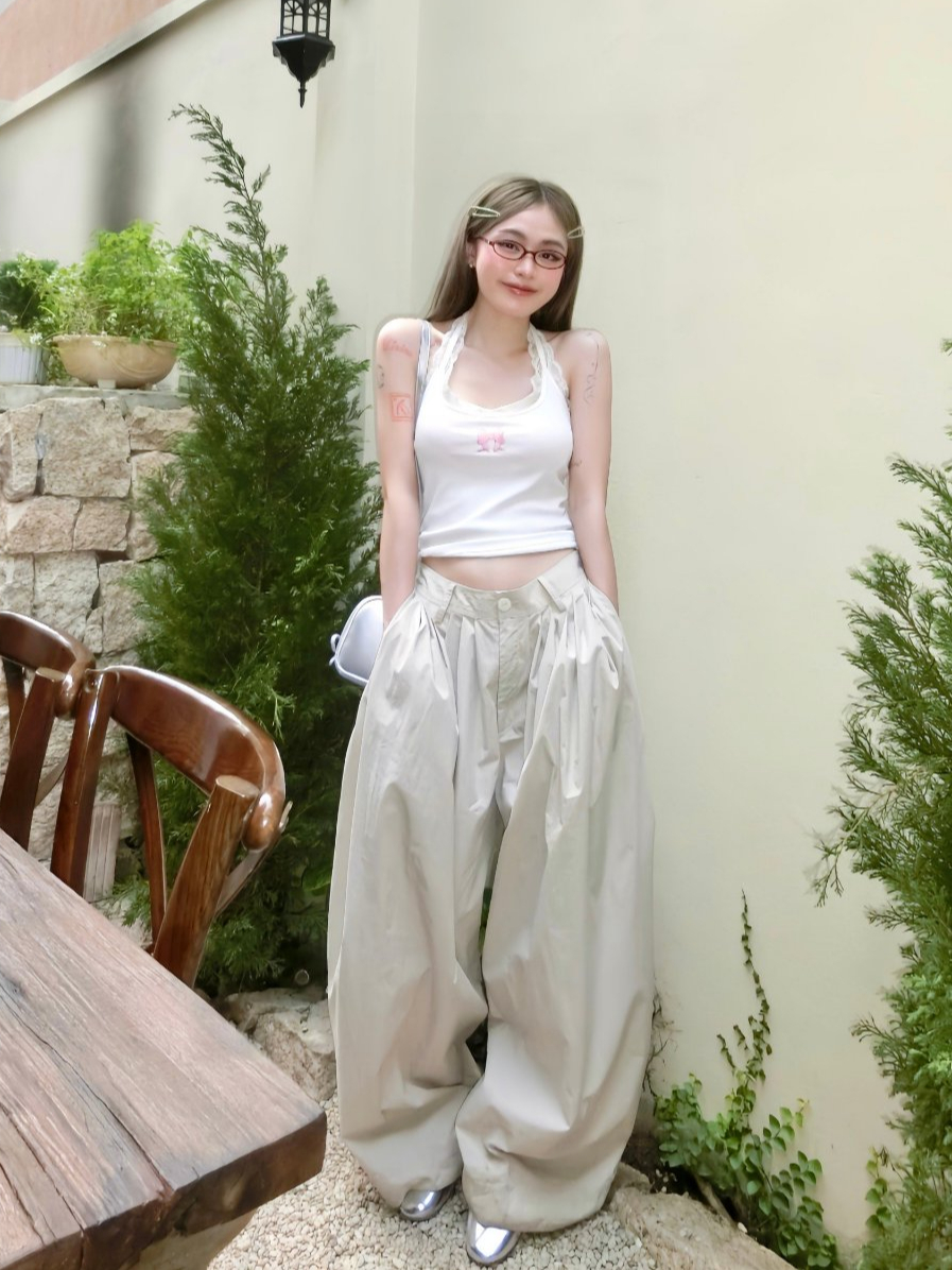 Quần Vải Dù Ống Thụng Xếp Ly Form Wide Leg 2024 𝑩𝒚𝒄𝒂𝒎𝒄𝒂𝒎 | Shopee Việt Nam