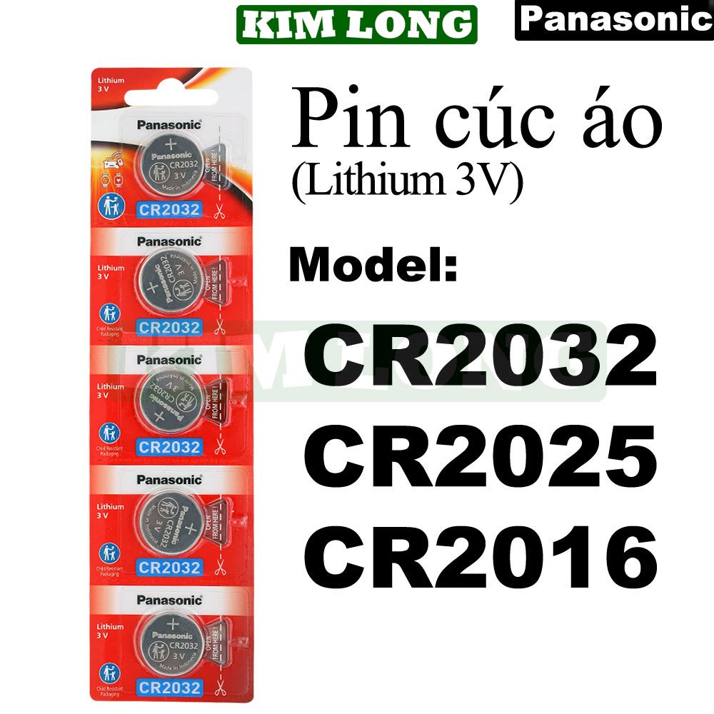 Pin Cúc Áo Panasonic CR2032,CR2025,CR2016,pin Lithium 3V,pin nút áo 3V ...