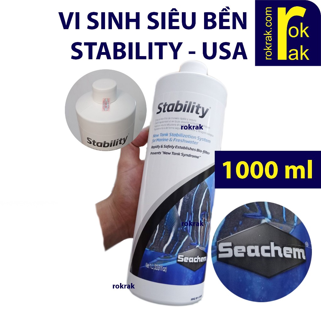 Vi sinh STABILITY ( 500ml - 1 Lít )SEACHEM (chai 500 ml nguyên có tem) HÀNG CAO CẤP lọc hồ cá ...
