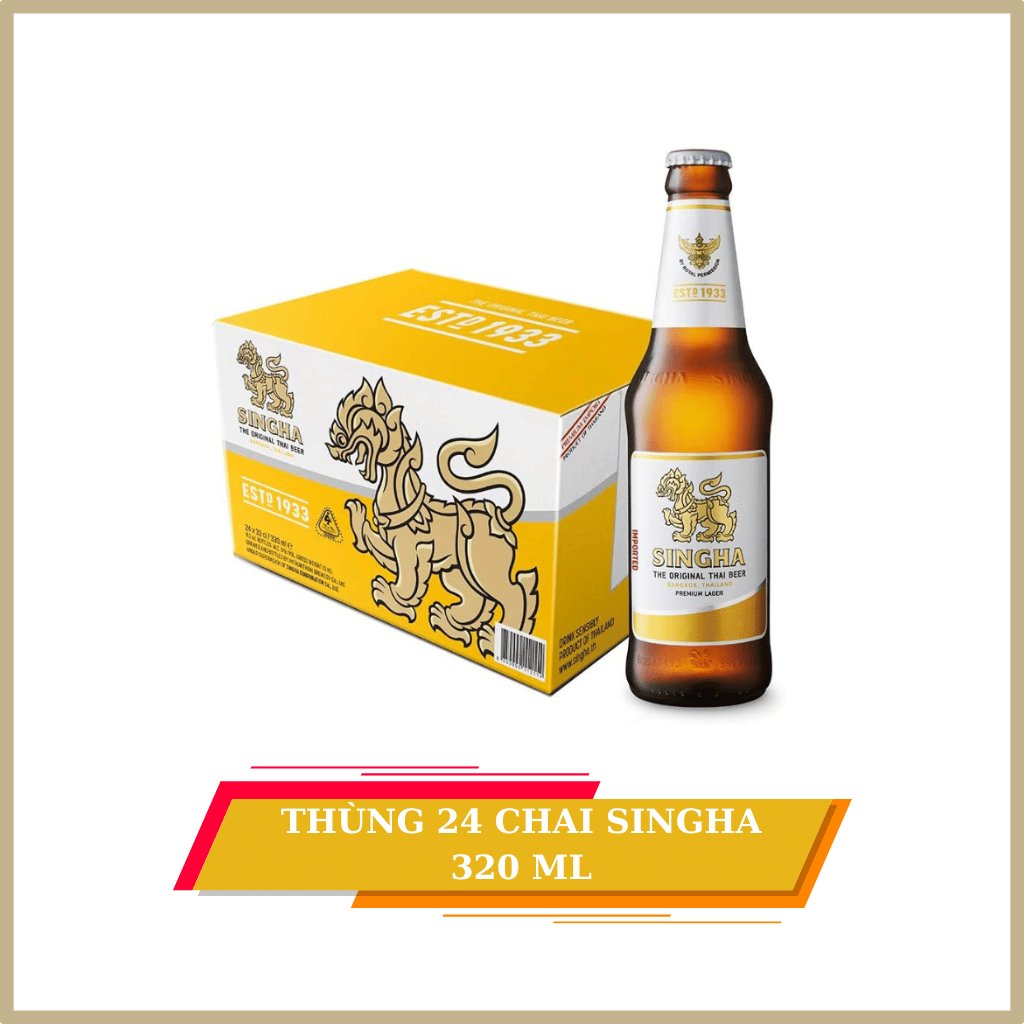 Bia Singha - Bia Campuchia - Thùng 24Chai x 320ML | Shopee Việt Nam