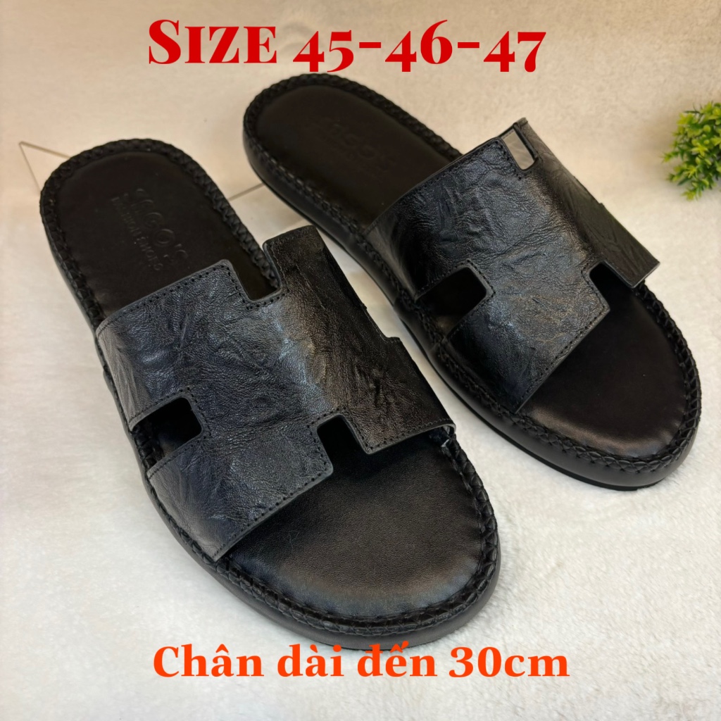 Dép nam bigsize 45-46-47 dép bigsize nam DB07 da bò thật 100% mềm mại ...