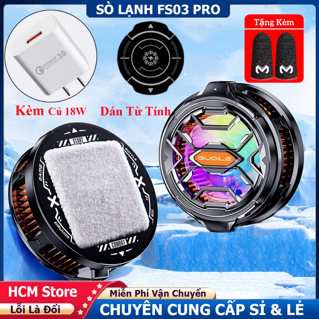 [Bản Pro] Quạt Tản Nhiệt Sò Lạnh Cho Điện Thoại FS03 Công Suất 15W, Đóng Băng Nhiệt Độ Xuống -12 ...
